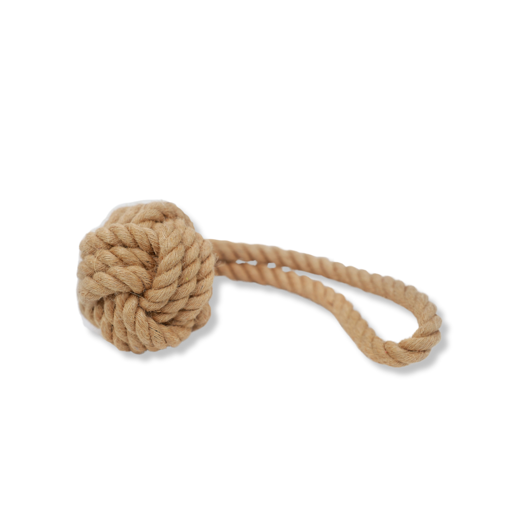 Natural Hemp Tug Rope Ball｜Handmade Dog Rope Toy